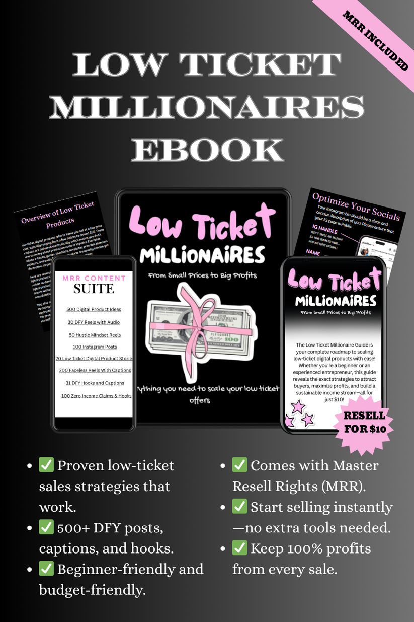 Low Ticket Millionaires MRR eBook – Money from Abode